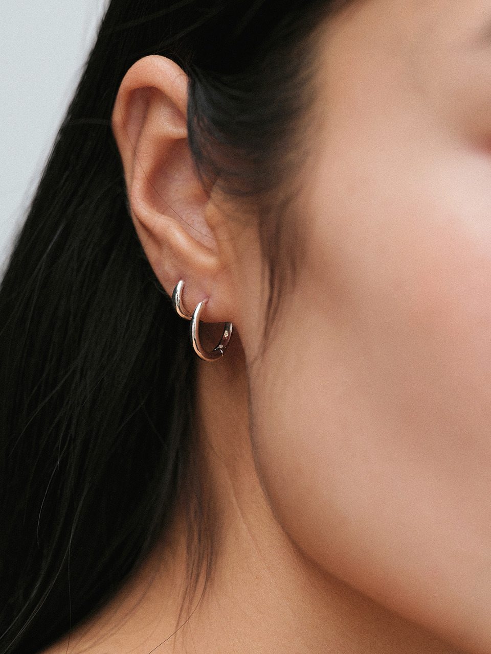 Basic Round Earring Medium - Silver (silver925) - HAGO(하고)