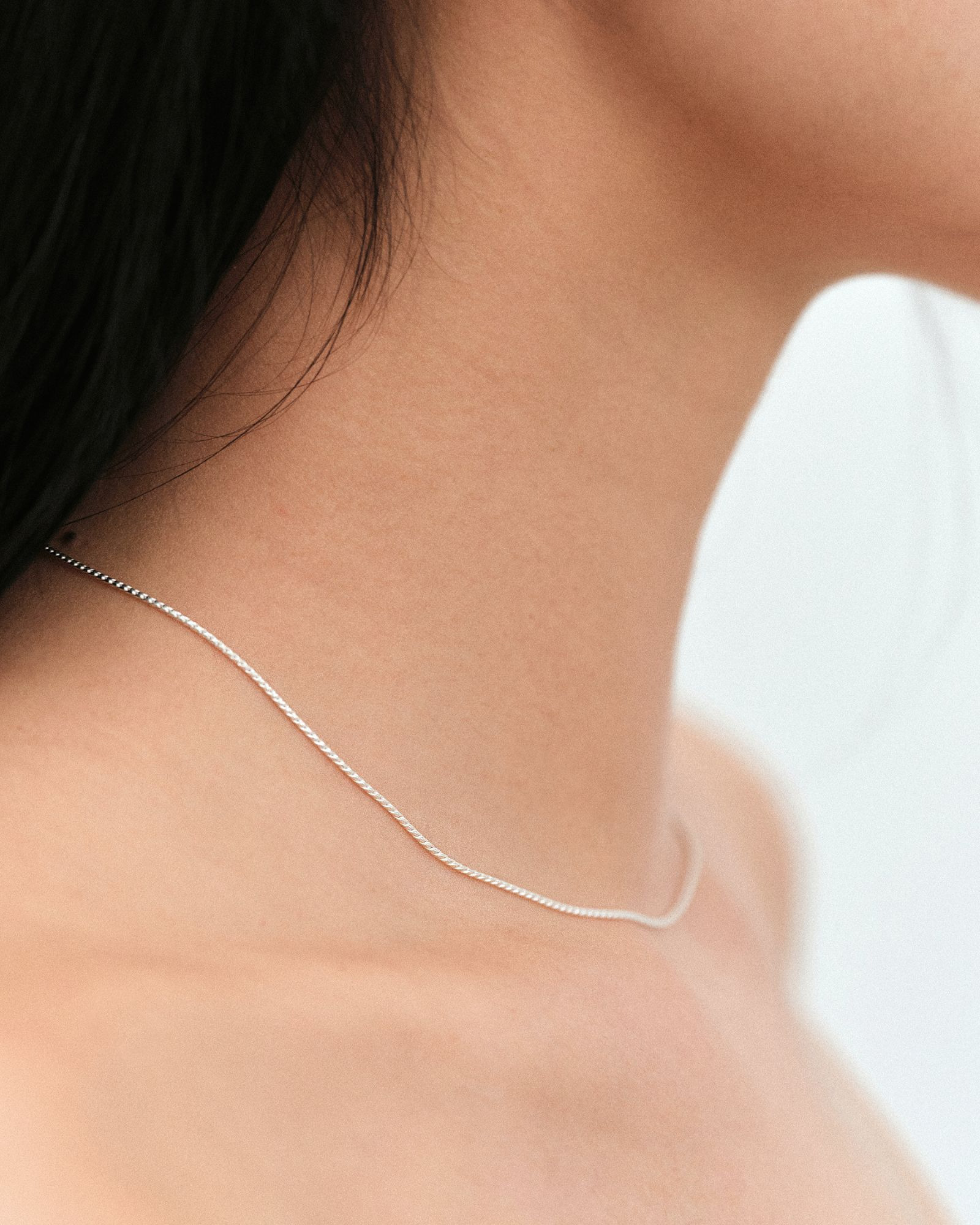 Cutting Chain Necklace - Silver (silver925) - HAGO(하고)