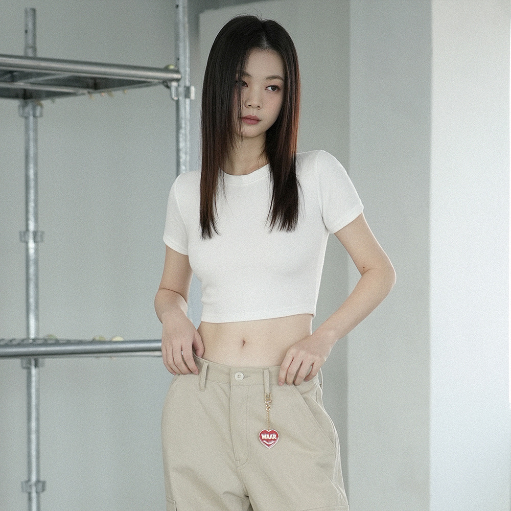 WT-23 BASIC CROP TEE (2COLORS) - HAGO(하고)