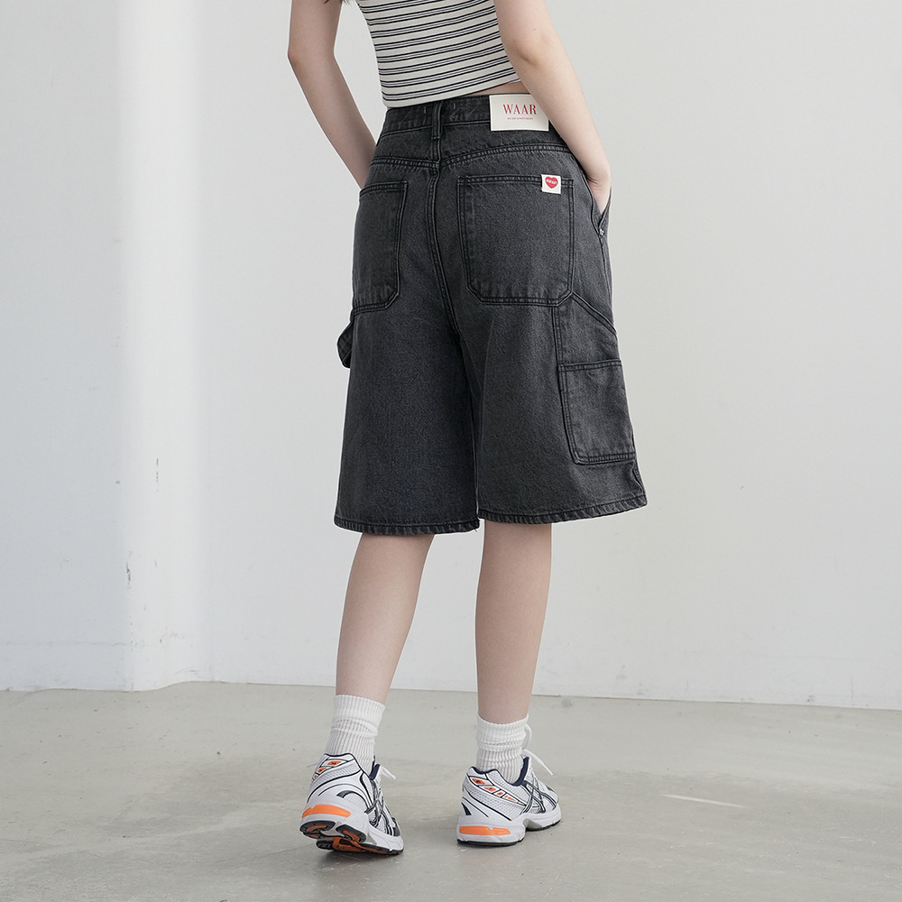 W1096 CARPENTER BERMUDA PANTS_BLACK - HAGO(하고)