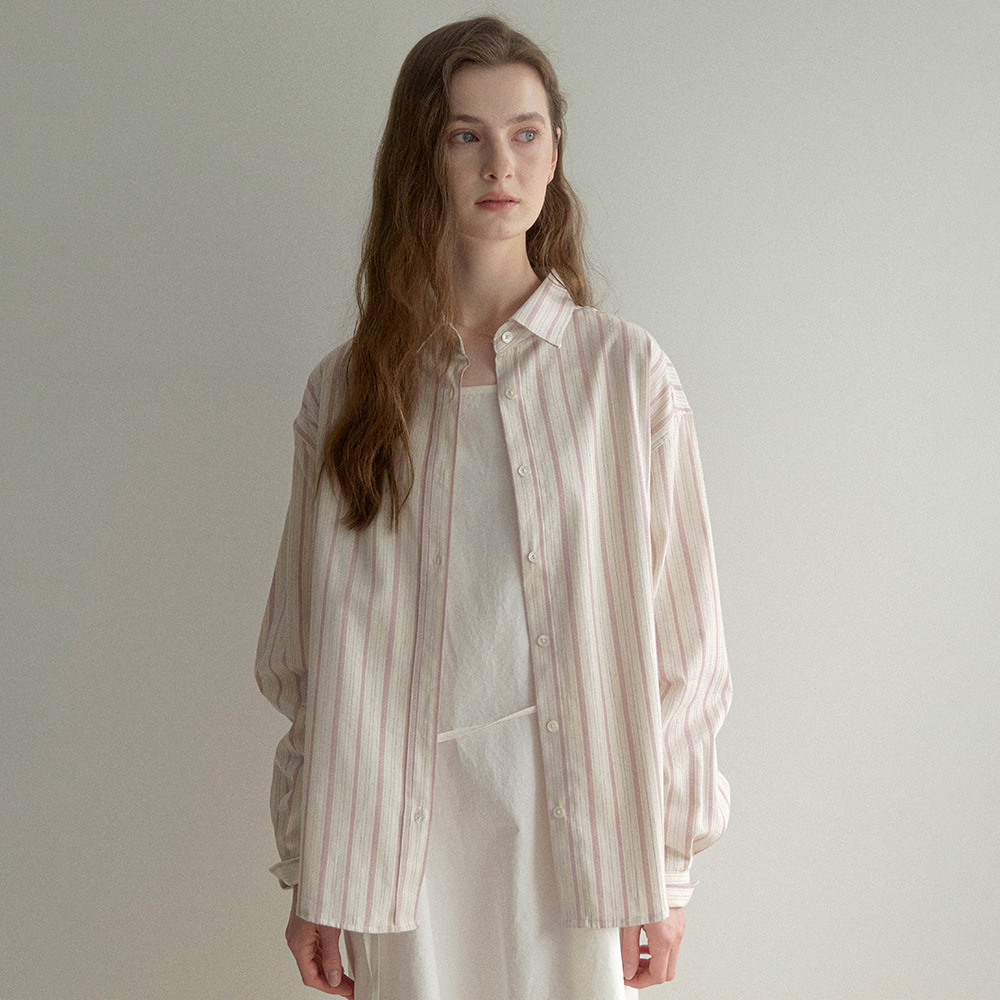 esy Sue Stripe Shirts (pink) - HAGO(하고)