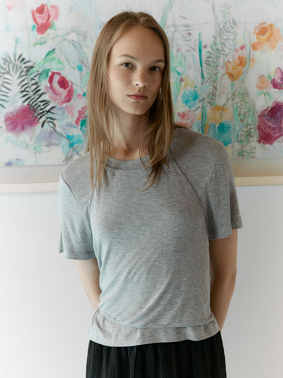 Halter Layered T-Shirt VC2533TS406M_3color - HAGO(하고)