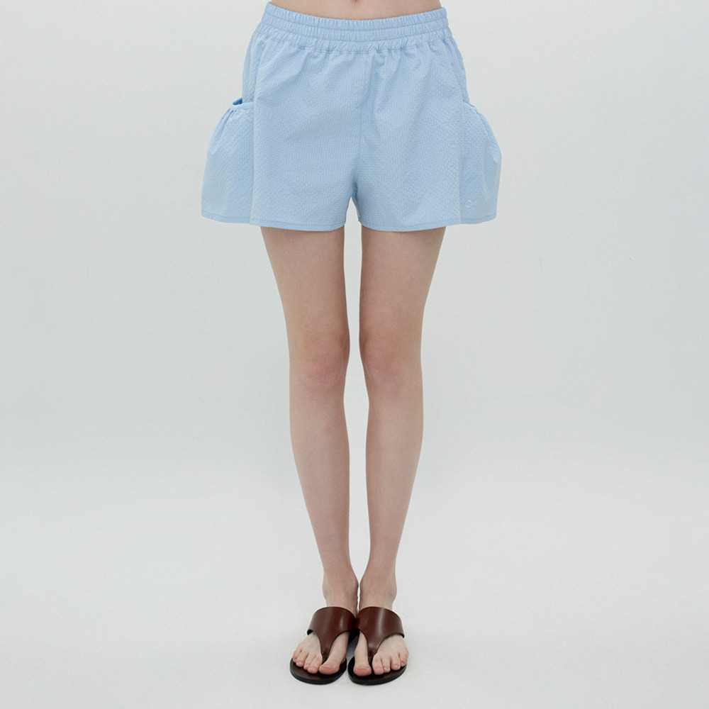 [25SS clove] Seersucker Culottepants (Sky Blue) - HAGO(하고)