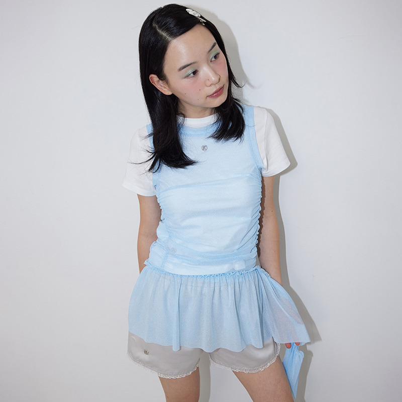 Mesh Princess Line Drop Dress_SKY BLUE - HAGO(하고)