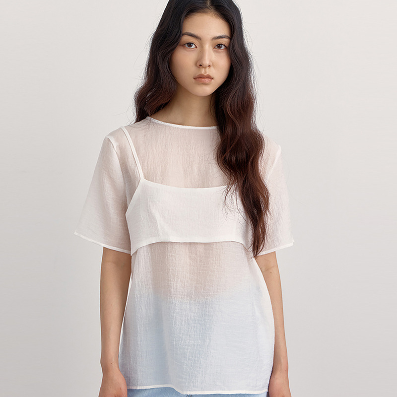 BUSTIER SET SHEER BLOUSE_2COLOR - HAGO(하고)