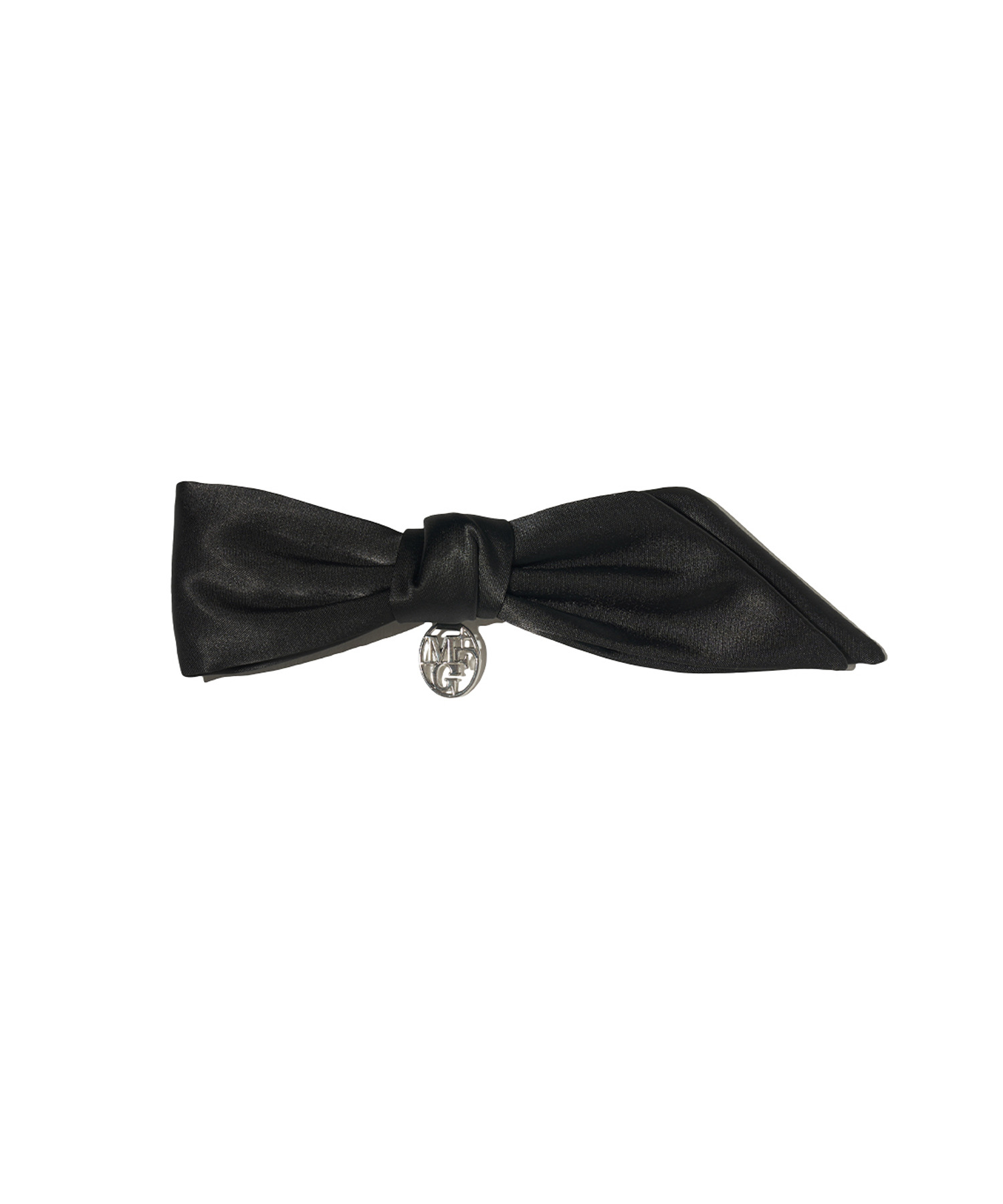 CIRCLE LOGO BIG RIBBON HAIR PIN black - HAGO(하고)