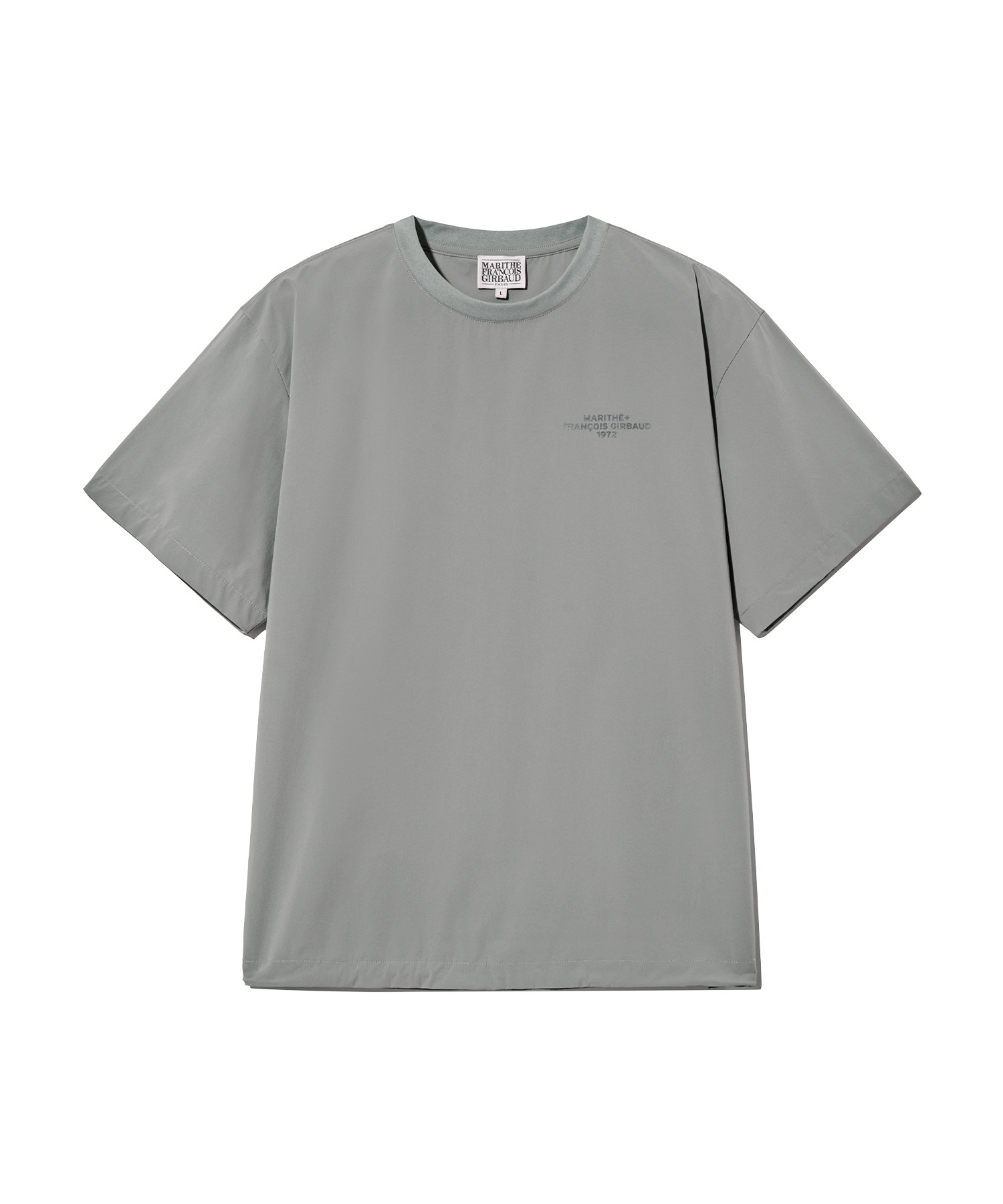 MOUVEMENT WOVEN SEMI-OVERSIZED TEE charcoal - HAGO(하고)