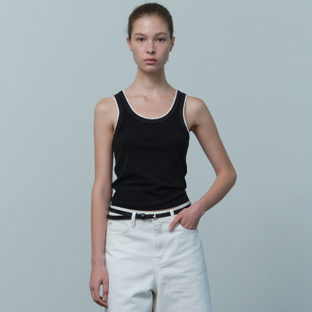 double ribbed sleeveless (black) - HAGO(하고)