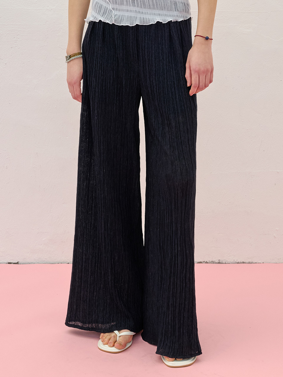 Sia Sheer Trouser_Black - HAGO(하고)