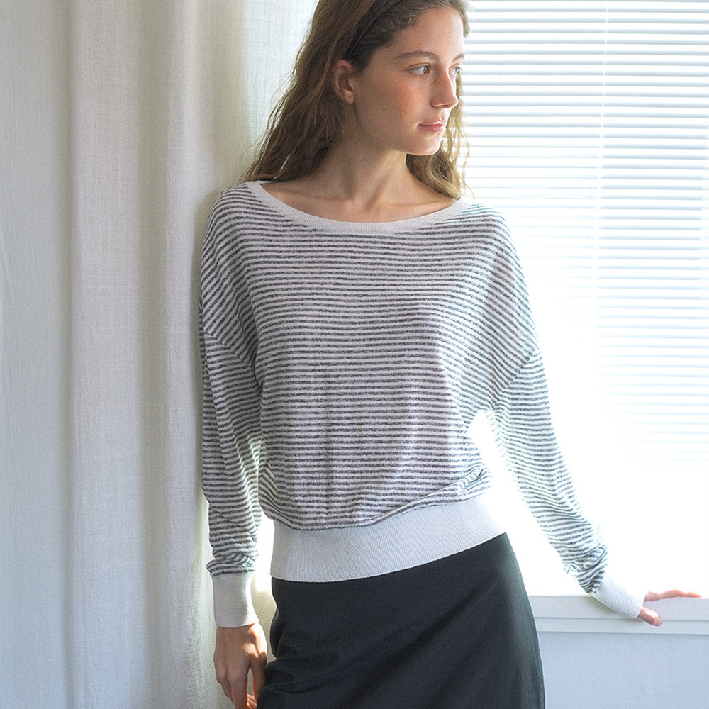 stripe knit 255 (charcoal) - HAGO(하고)