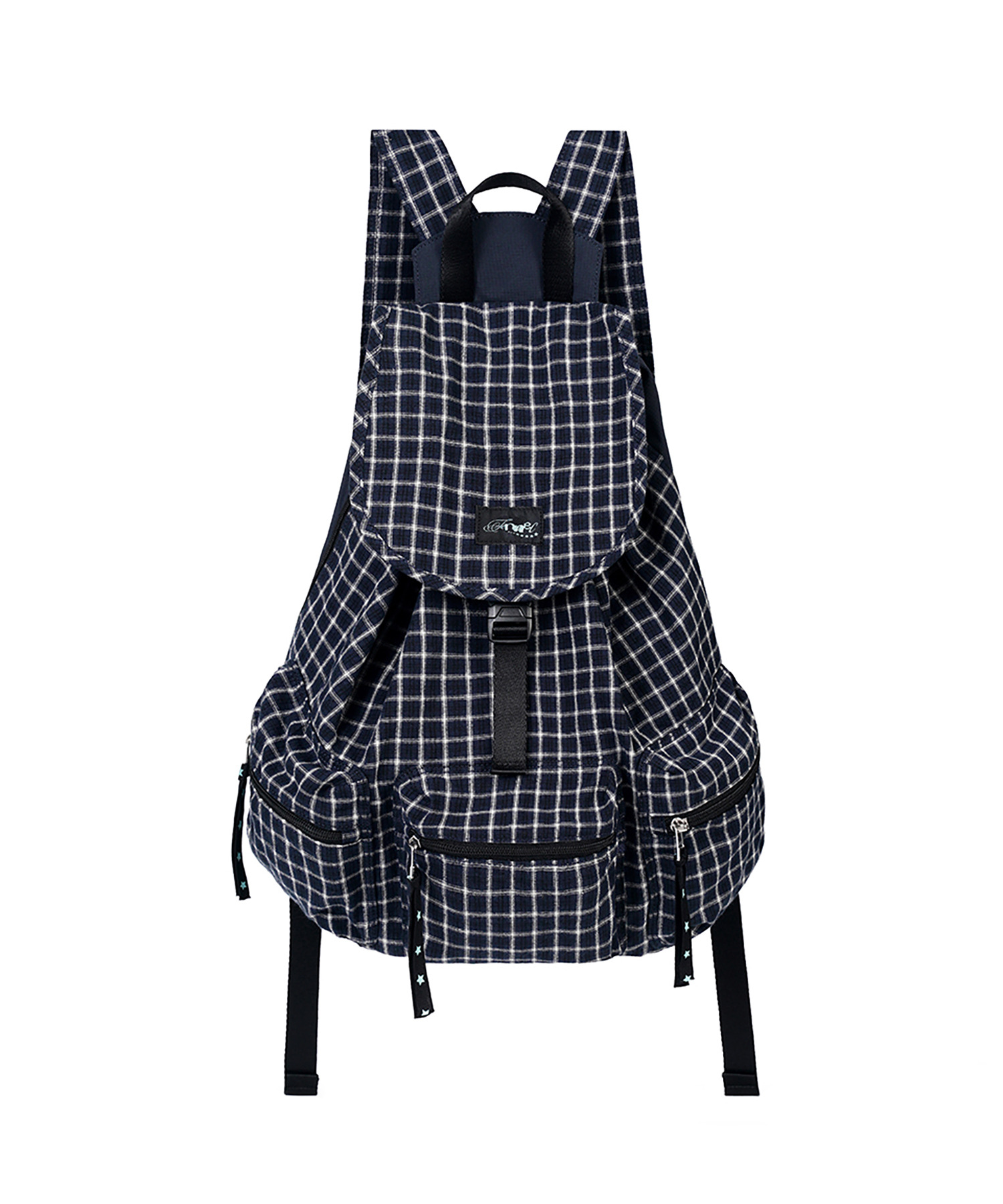BERRY POCKET BACKPACK LARGE - CHECK NAVY - HAGO(하고)