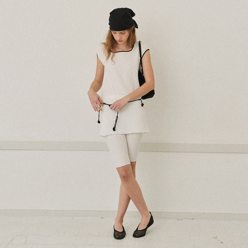 Bubble Half Shorts - White - HAGO(하고)