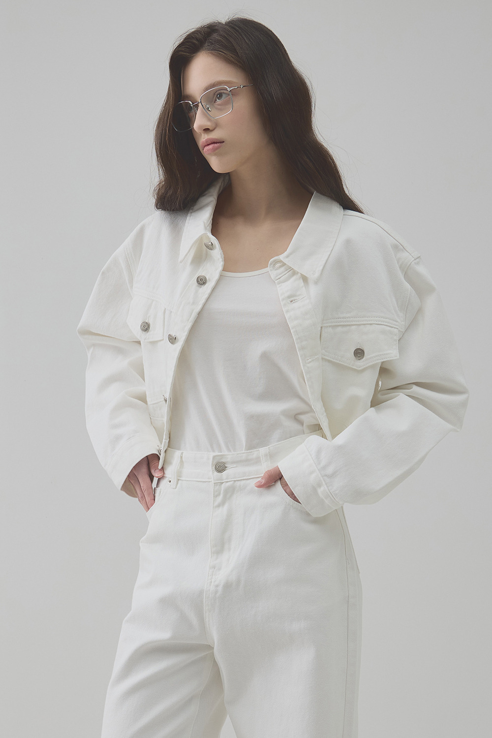 Essential white denim jacket - HAGO(하고)