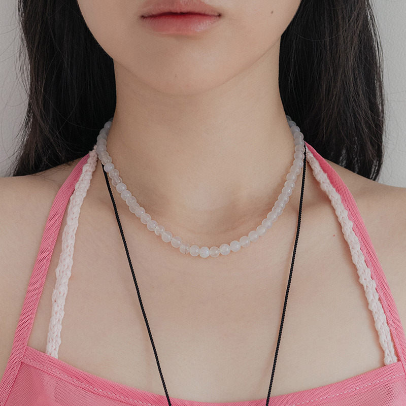 White agate necklace - HAGO(하고)