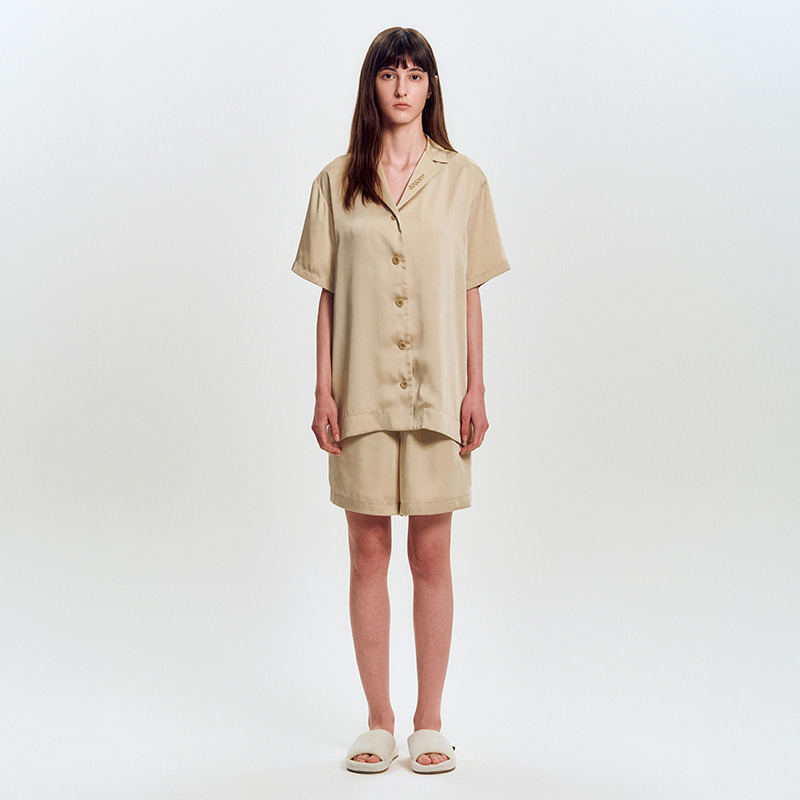 Satin Silky Open Half Set_Beige - HAGO(하고)