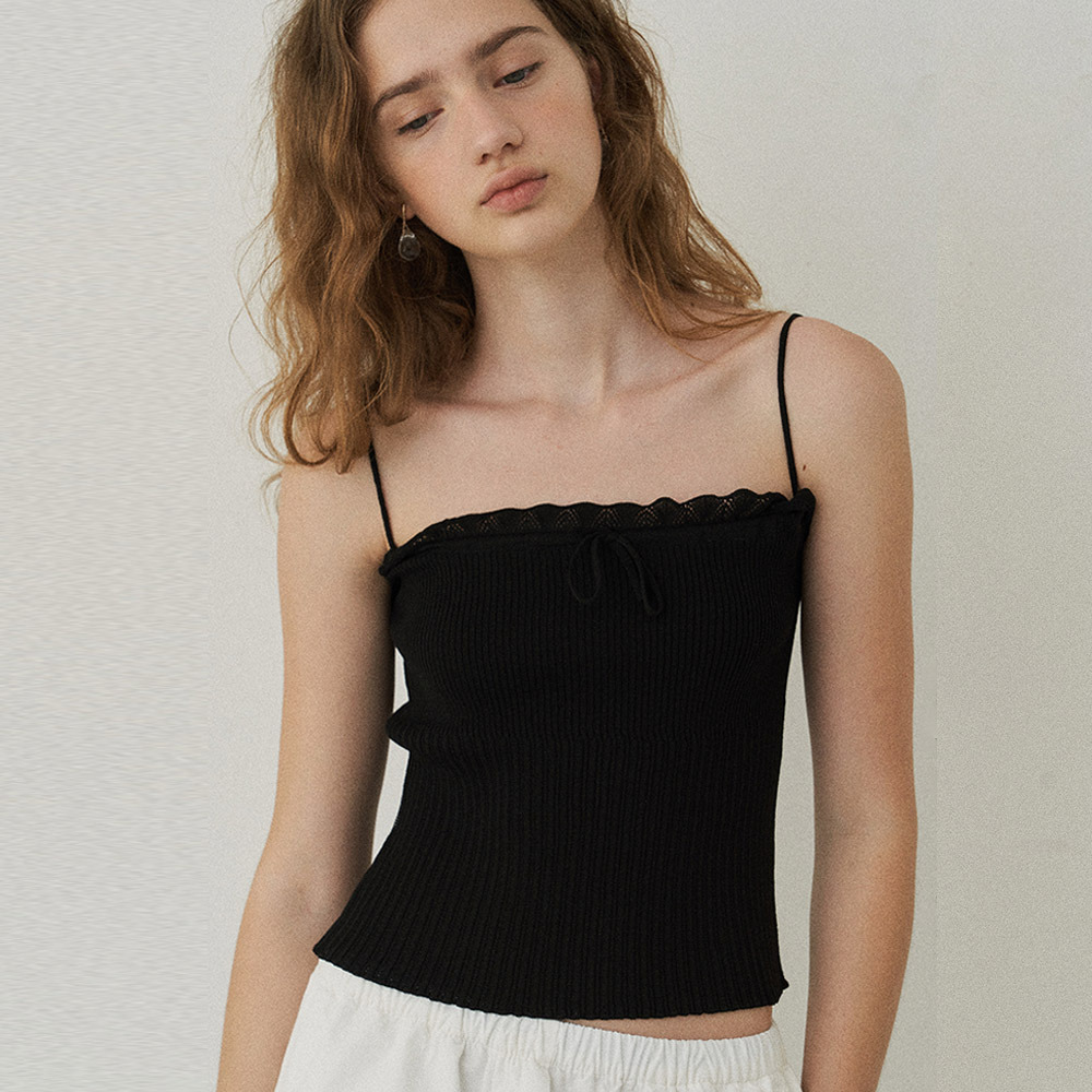 Lulu Crochet Sleeveless - Black - HAGO(하고)