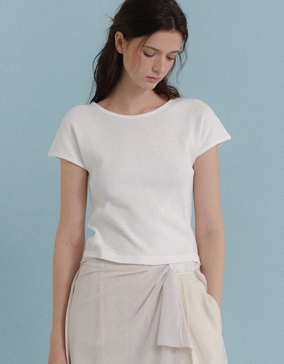 Waffle Basic T-Shirt (Ivory) - HAGO(하고)