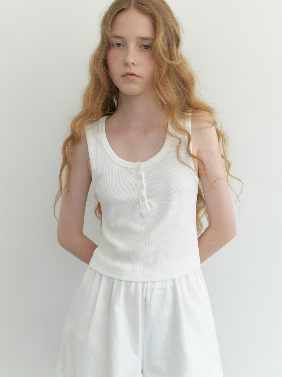 Fizz button sleeveless (ivory) - HAGO(하고)