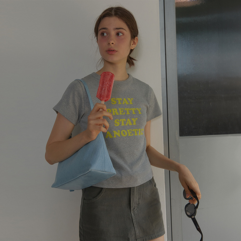 ANC STAY PRETTY T-SHIRT_GREY - HAGO(하고)