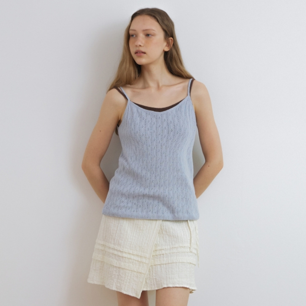 CROCHET SLEEVELESS SHIRT SKY - HAGO(하고)