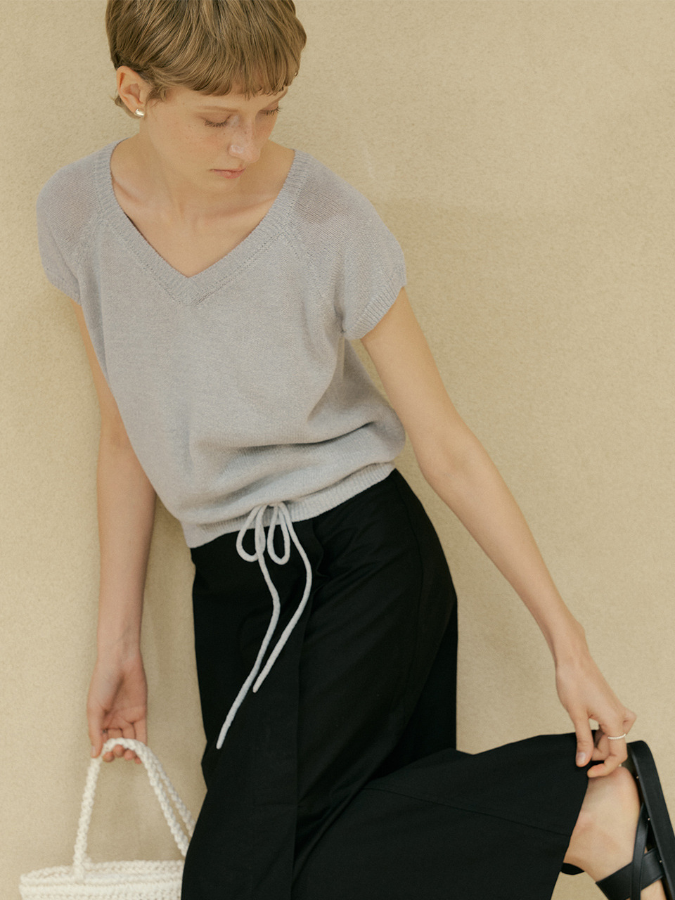 Raglan linen kint_Light gray - HAGO(하고)