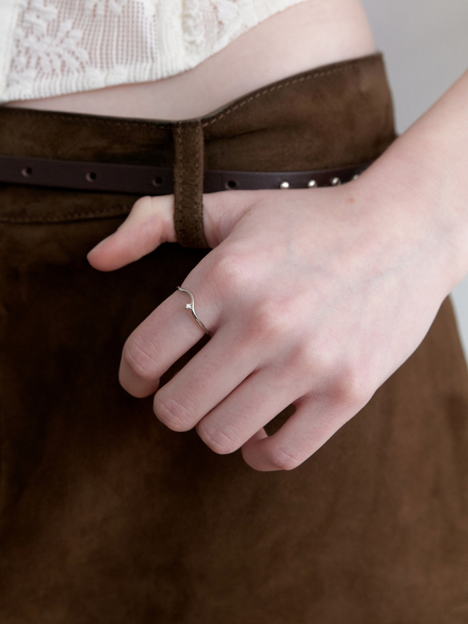 Curve Cubic Ring (L251MRI060) - HAGO(하고)