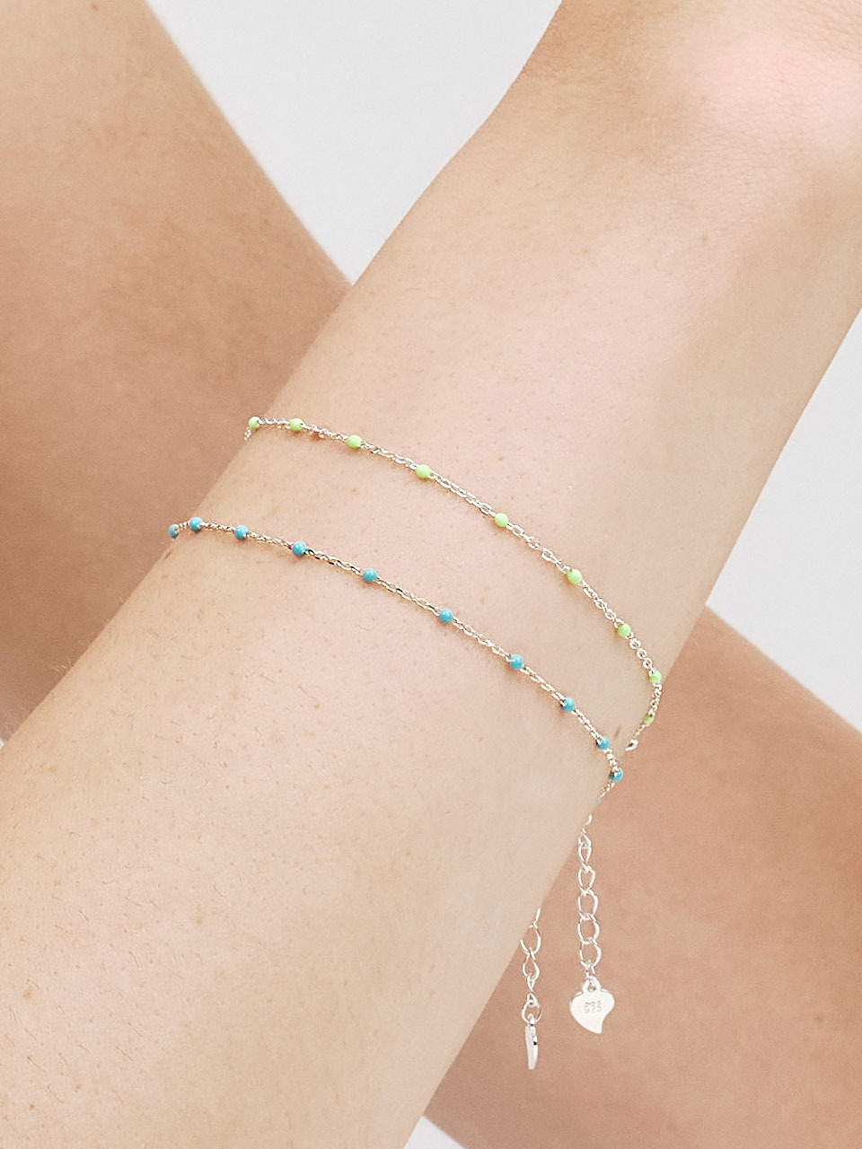 [권진아 착용][sv925] color epoxy chain bracelet - HAGO(하고)