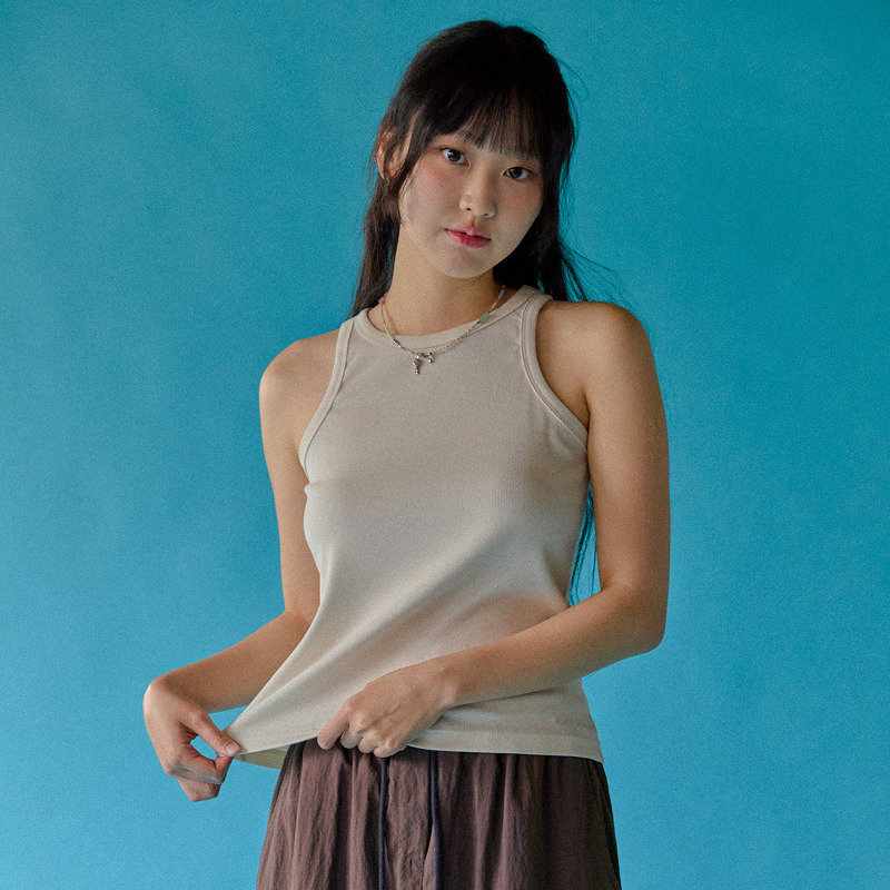 [30%쿠폰]FLIRTY LOGO SUMMER SLEEVELESS IN IVORY - HAGO(하고)