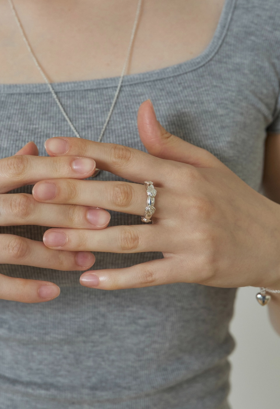 Rose lace open ring - HAGO(하고)