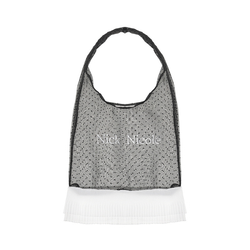 DOT FRILL LACE SEE-THROUGH BAG_BLACK - HAGO(하고)