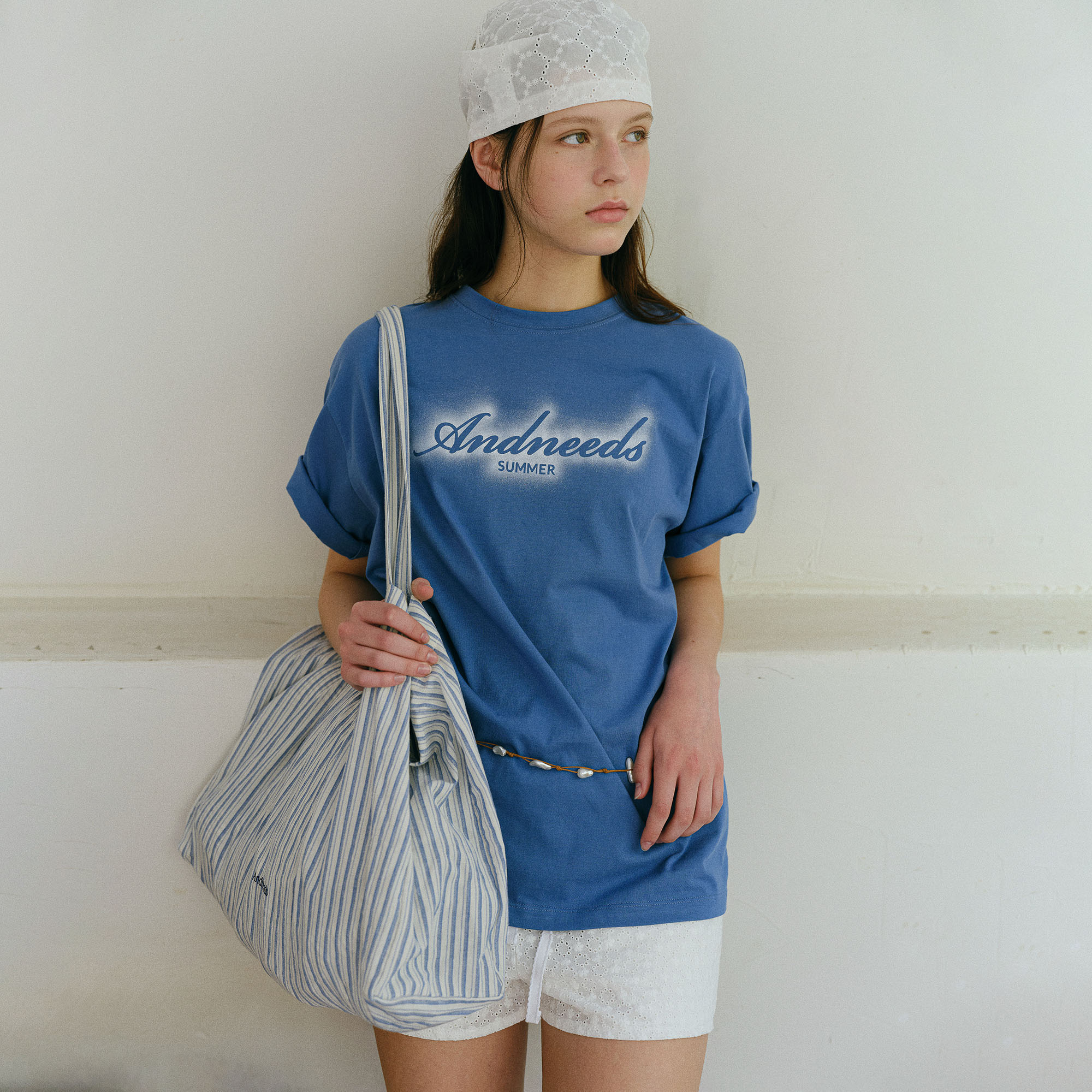 Spray half tee (blue) - HAGO(하고)
