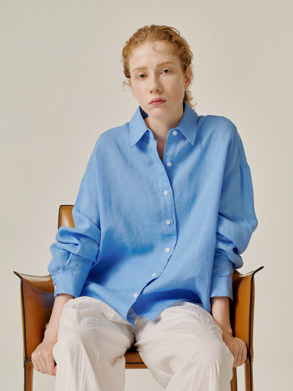 Linen shirts - Blue - HAGO(하고)