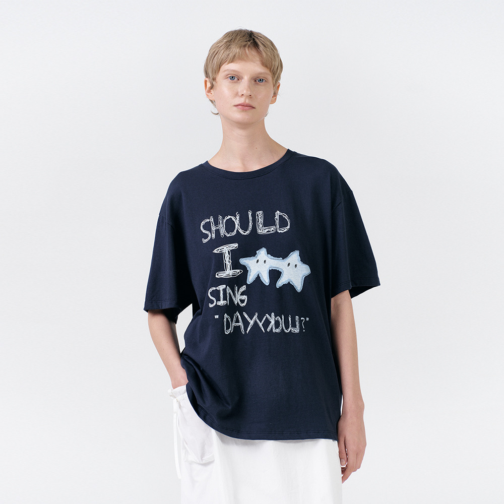 Drawing Star Overfit T-Shirt (2color) - HAGO(하고)