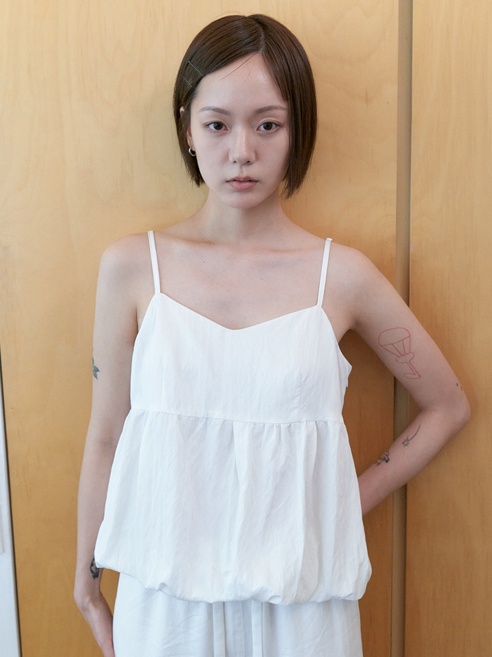 Draping bustier top_WHITE - HAGO(하고)
