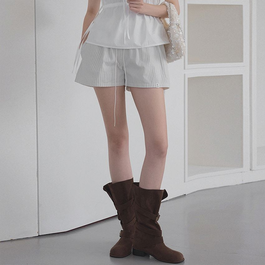 [TWEE] [은지'pick] 베딘 스트라이프 밴딩 숏 팬츠 - HAGO(하고)