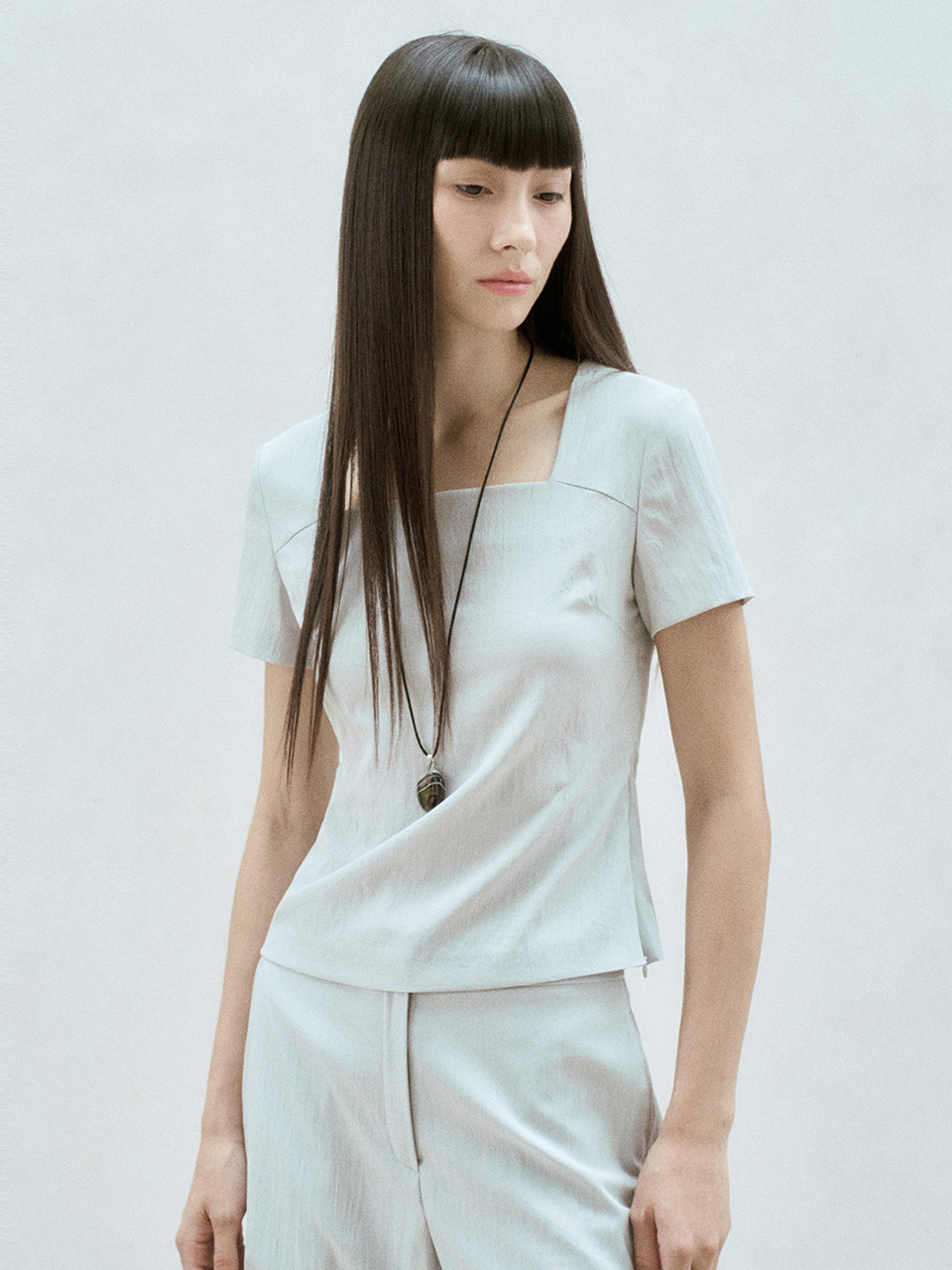 [22%쿠폰]SQUARE NECK HALF SLEEVE TOP - HAGO(하고)