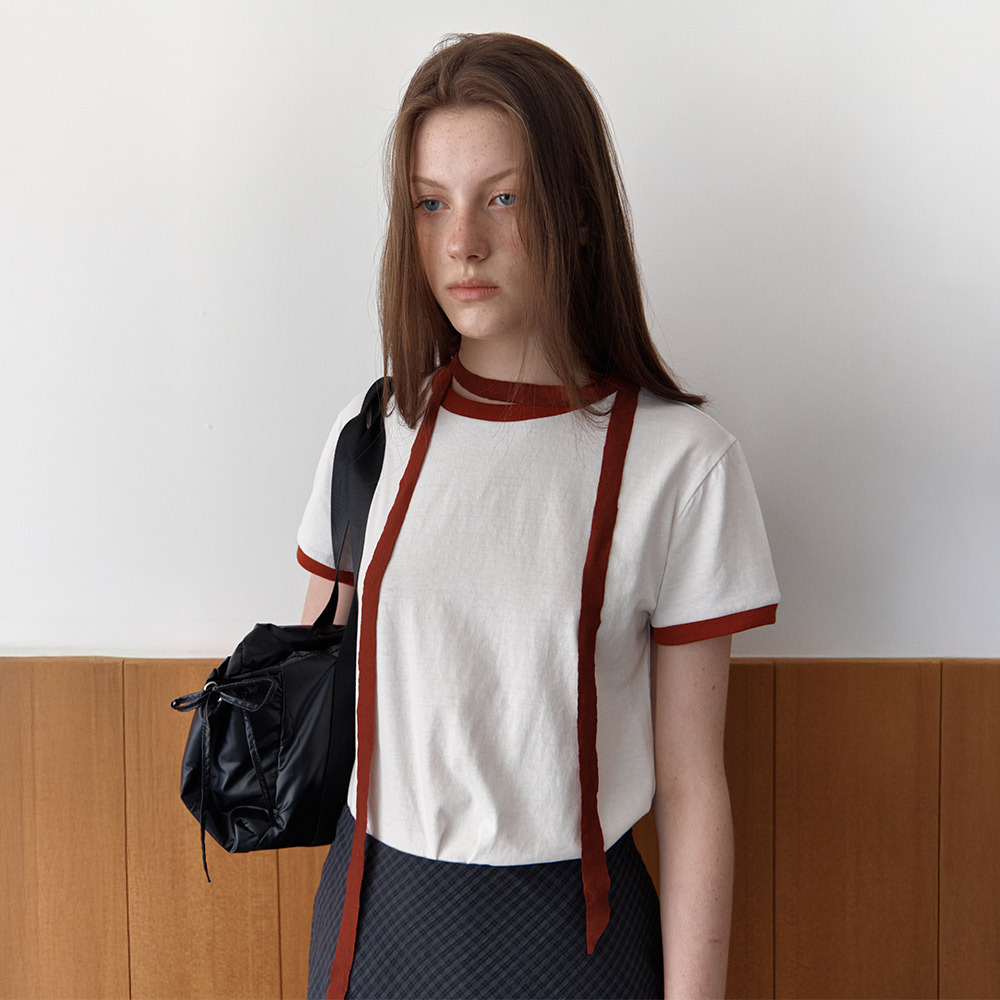 ringer t-shirt - ivory - HAGO(하고)