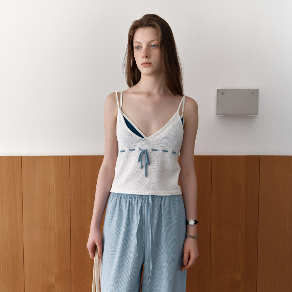 string layered knit - white - HAGO(하고)