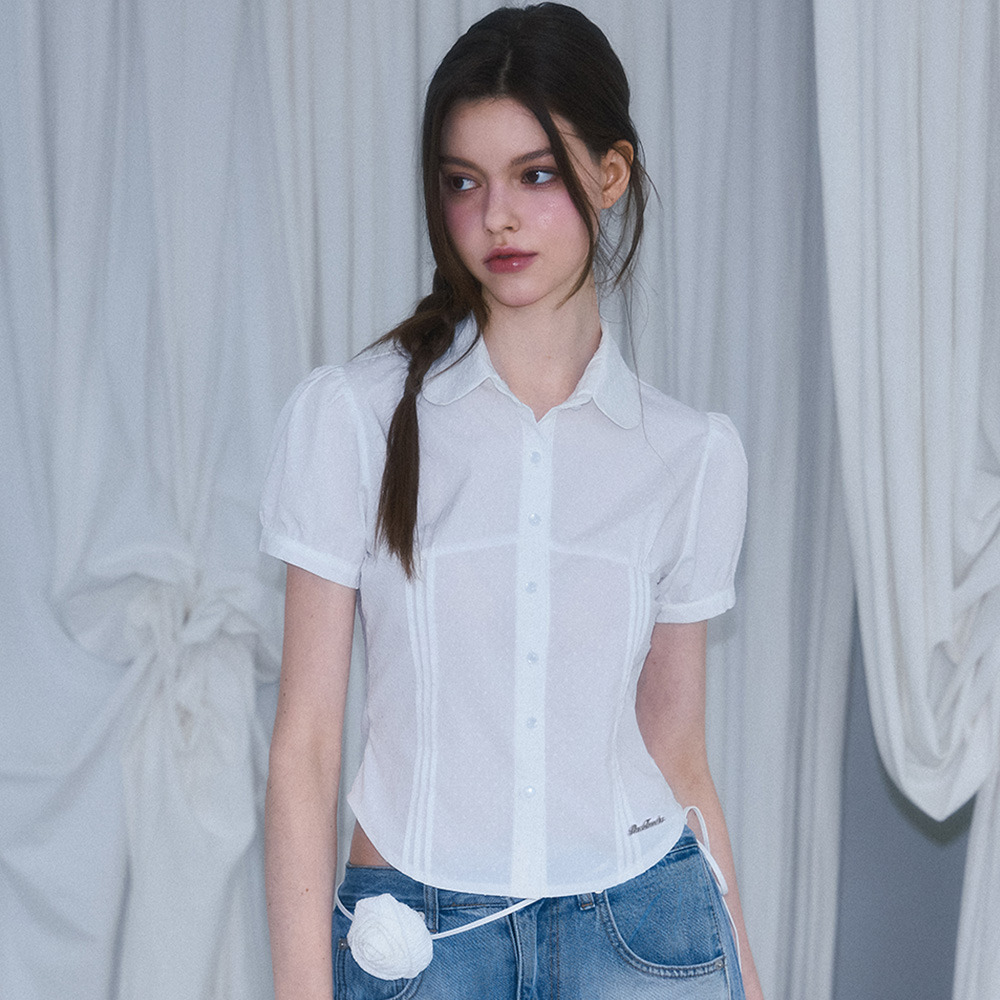 Dot Round Collar Blouse [White] - HAGO(하고)