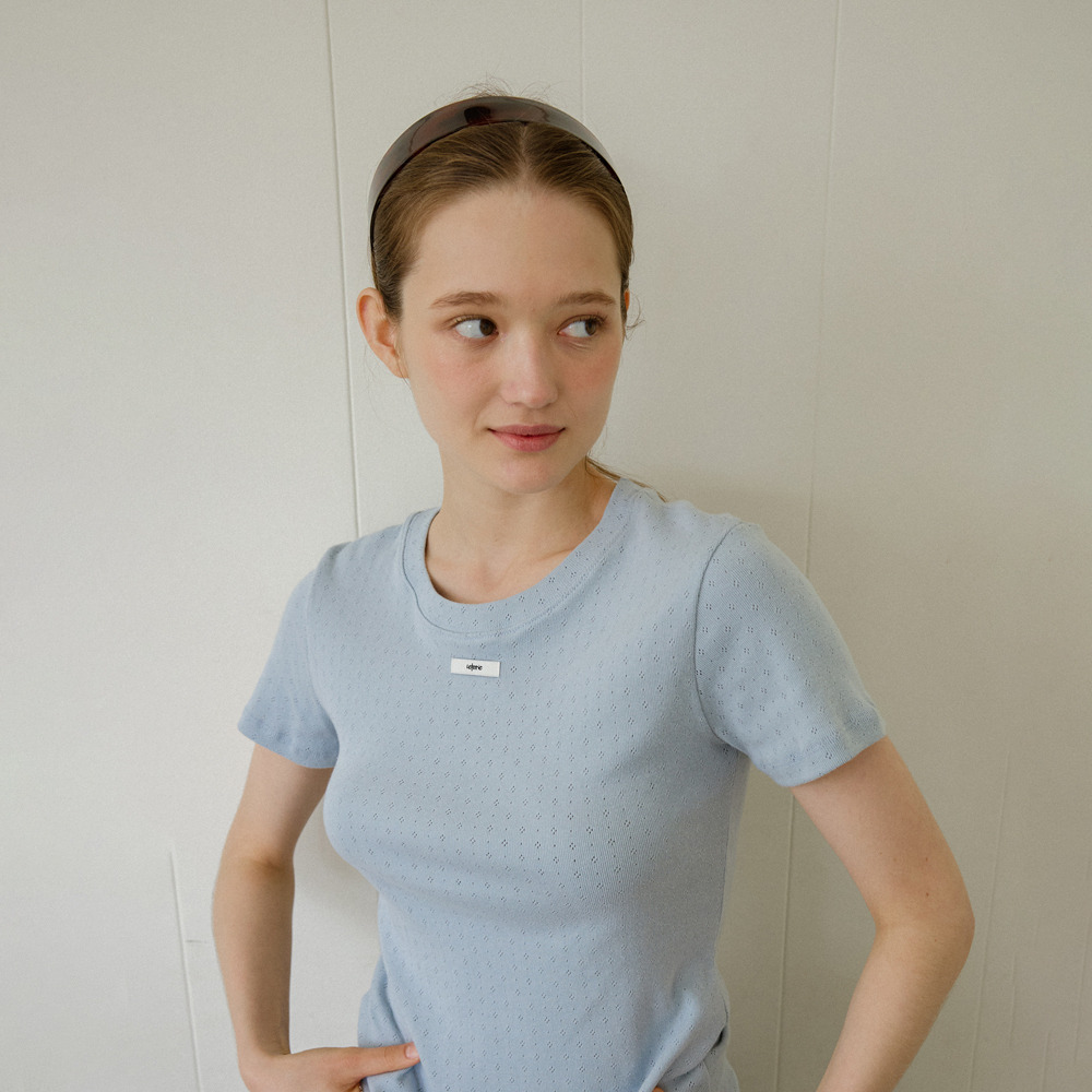 BASIC FLOWER T-SHIRT_BLUE - HAGO(하고)