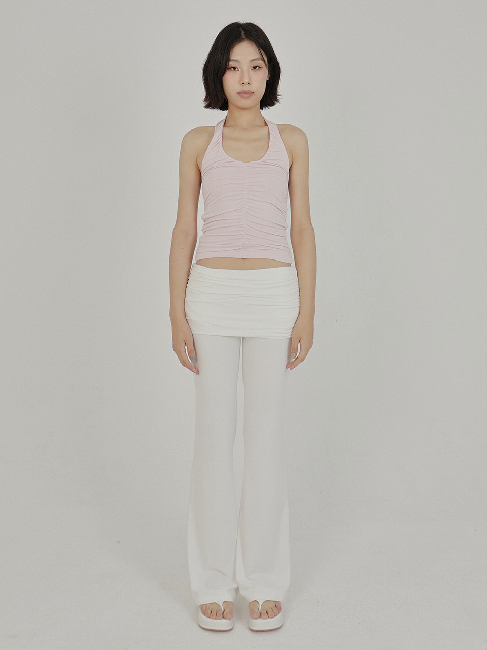 AS BASIC SHIRRING FOLDING PANTS (IVORY) - HAGO(하고)