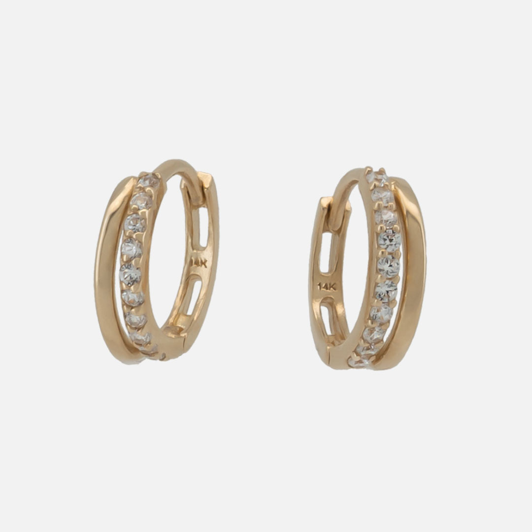 14k cubic string one touch earring - HAGO(하고)