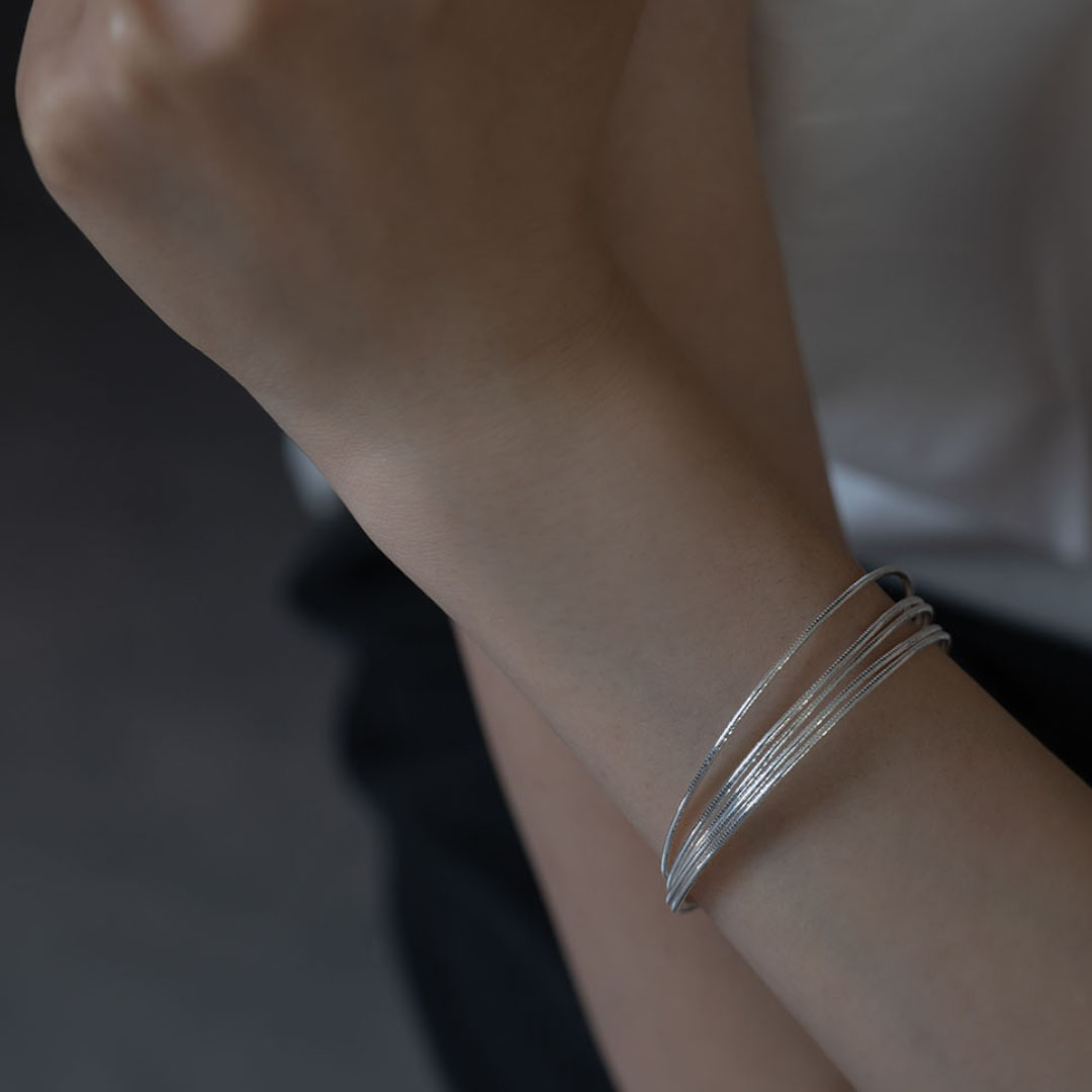 silver925 layerd 5 line bracelet - HAGO(하고)
