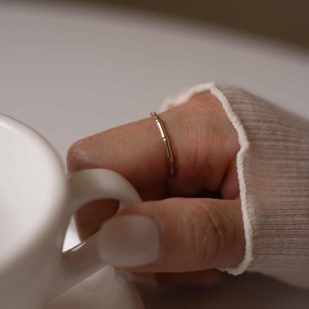 14k bamboo ring - HAGO(하고)