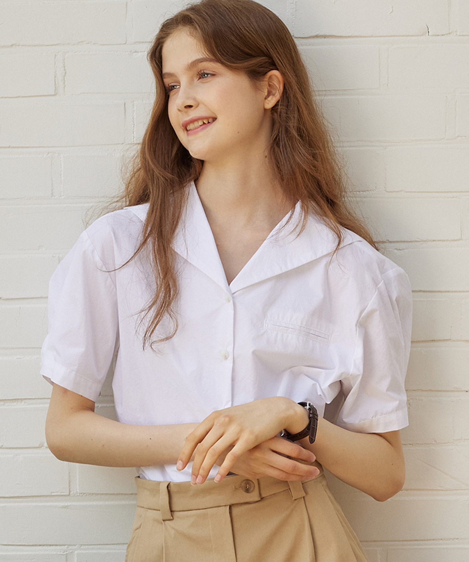 Marine Collar Half-sleeves Shirt - 3Color - HAGO(하고)