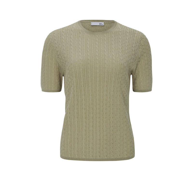 25SS라운드넥 케이블 반팔니트 - HAGO(하고)