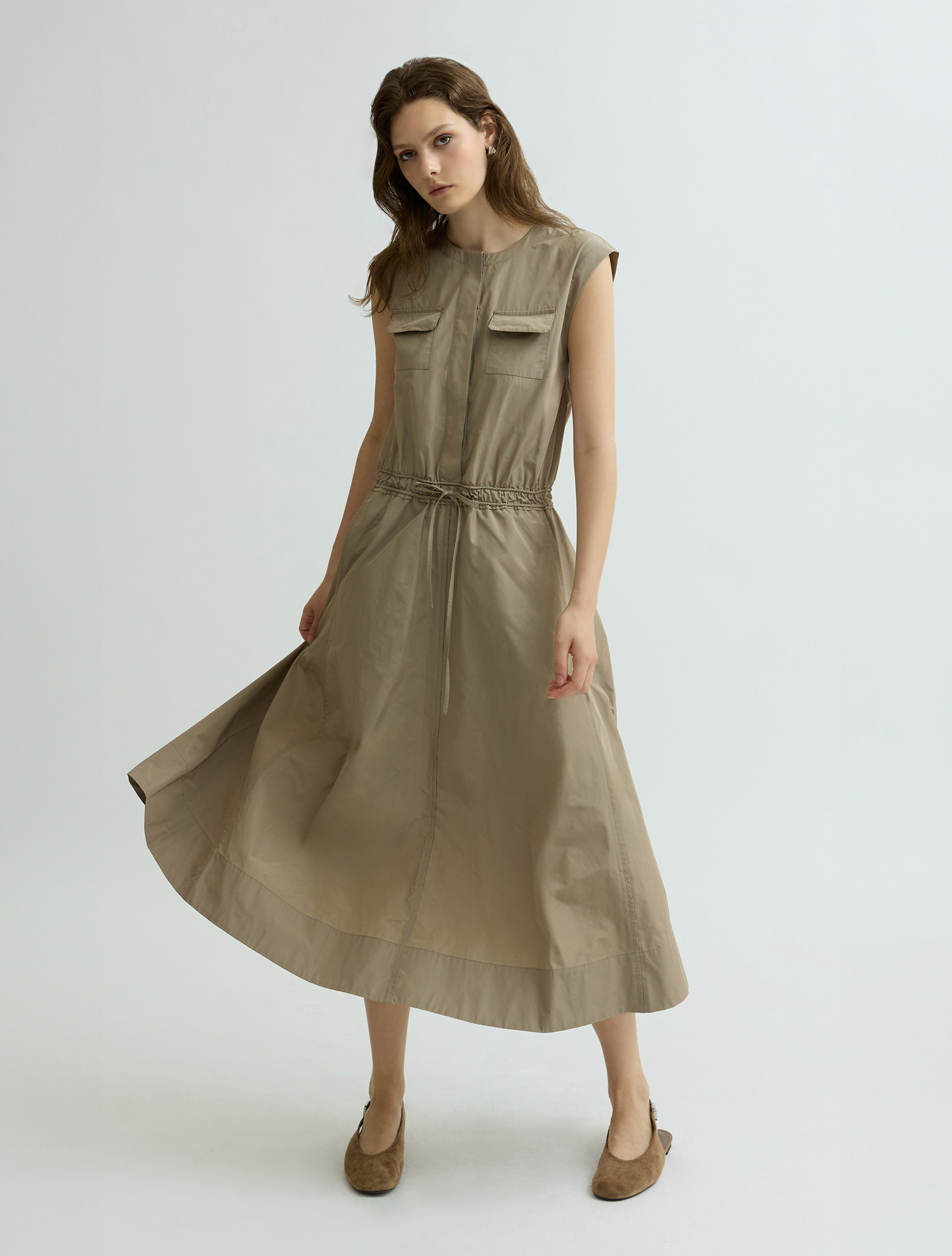 String Flare Dress - Beige - HAGO(하고)