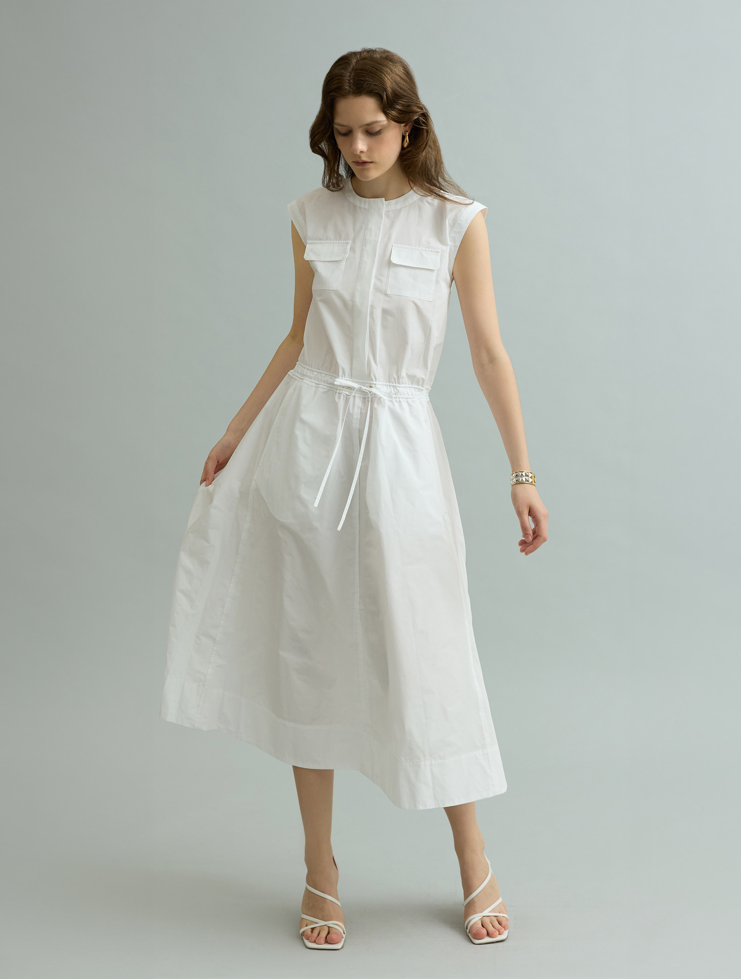 String Flare Dress - White - HAGO(하고)