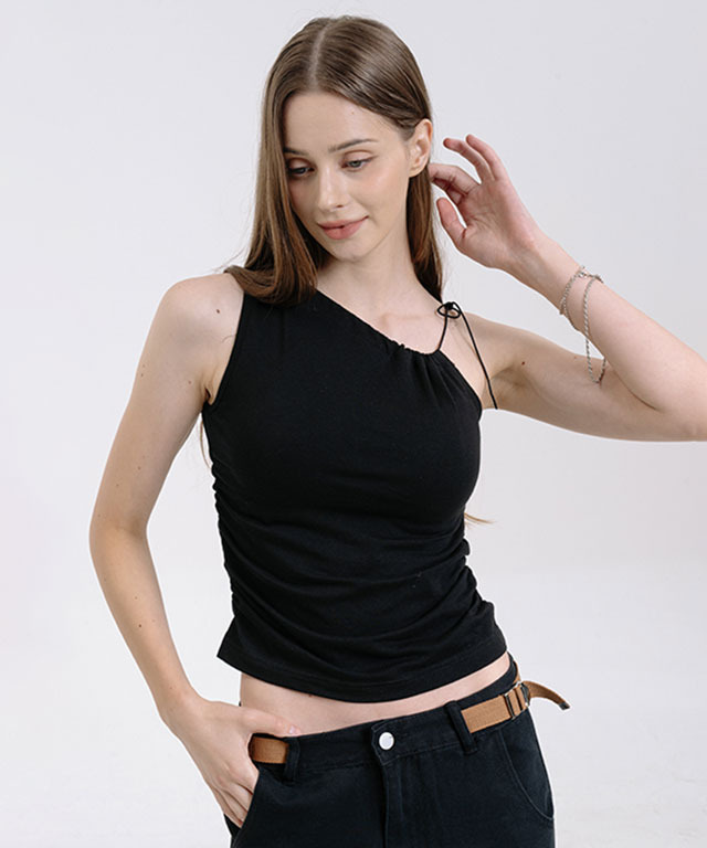 Unbalanced string Sleeve (Black) - HAGO(하고)