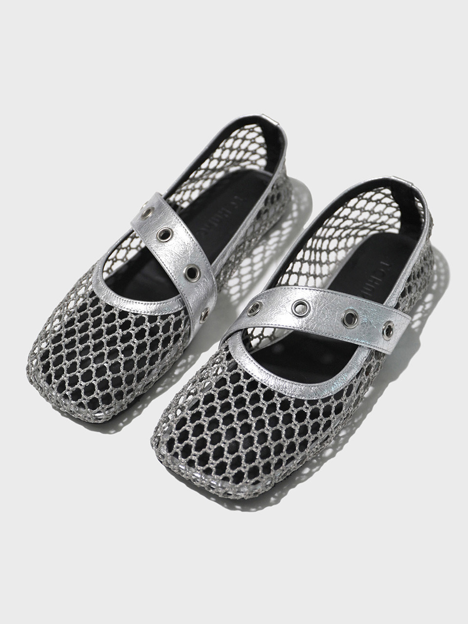 Aloof Eyelet Flat Shoes_Pesto Silver - HAGO(하고)